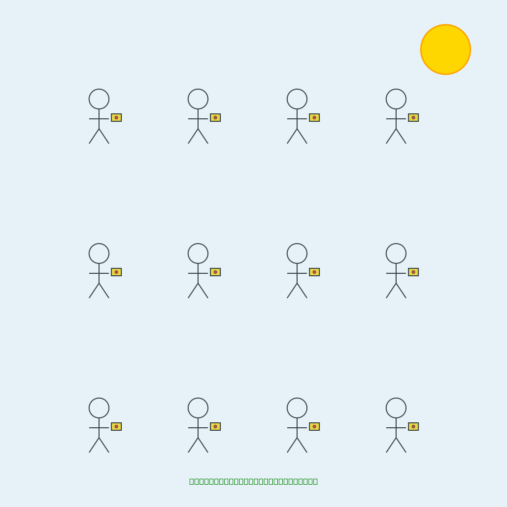12 Stick Figures with Radios - 12 stick figures are rocking out with ...