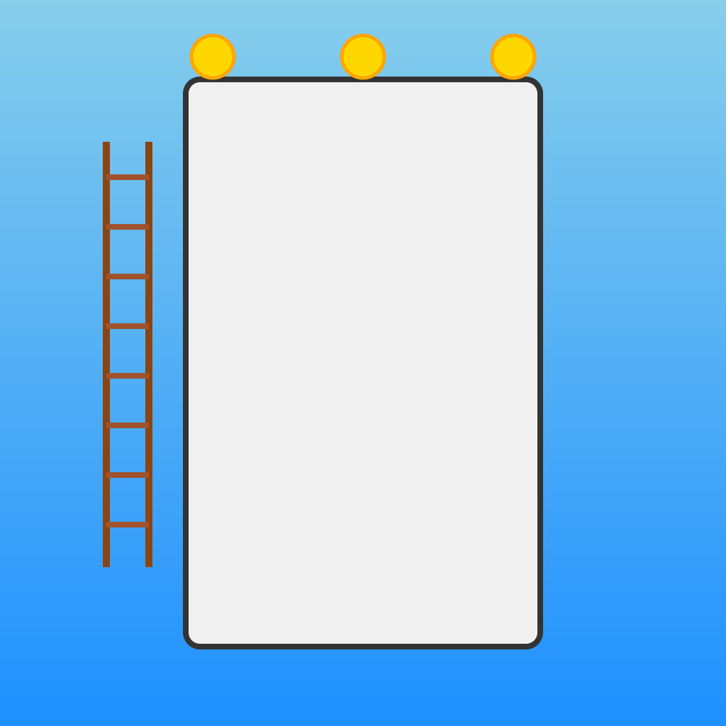 Lantern Ladder Screen - A creative screen with glowing lanterns and a ...