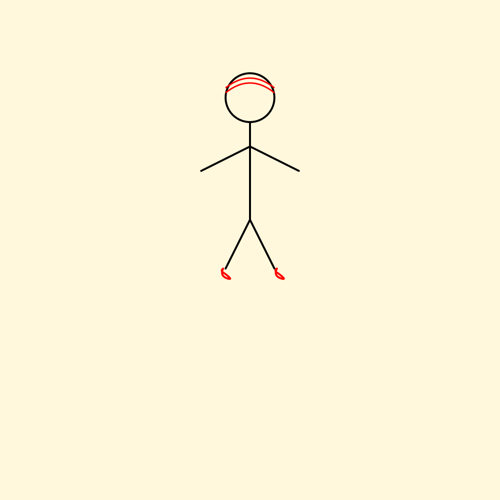 Red Curly Stick Doodle - A fun doodle of a stick figure flaunting red ...