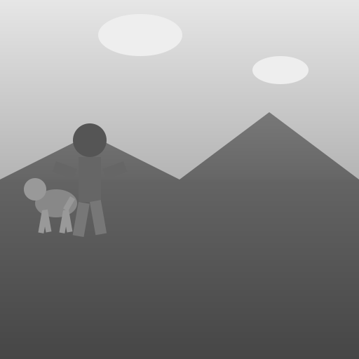 Runaway Boy and Dog - A boy and his dog escape from the daily grind ...
