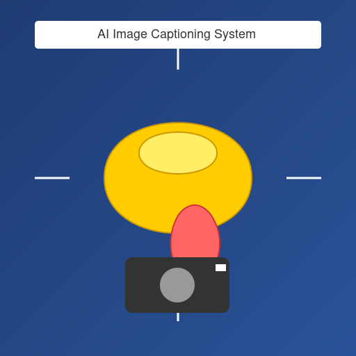 AI Image Captioning System Diagram - Watch data and creativity dance in a dynamic captioning ...