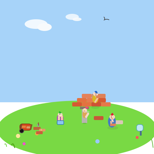 Gnomes Get Constructive: A Brick-tacular Build! - Never brick a smile! Gnomes lay bricks and ...