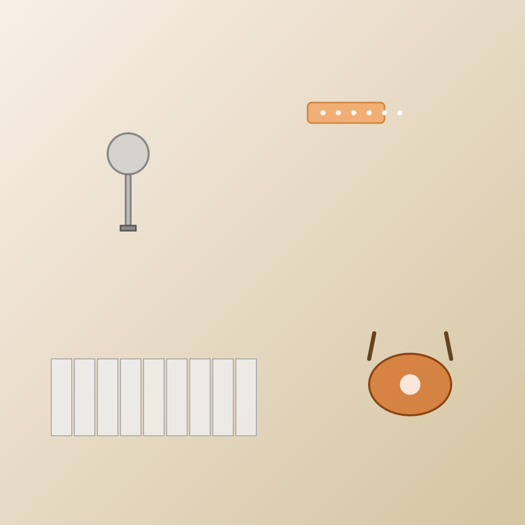 Vintage Jam Session - An aged musical ensemble where faded piano keys ...