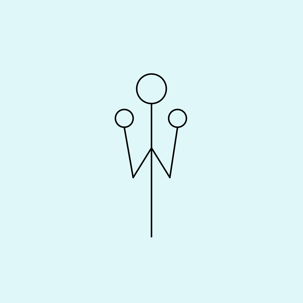 Simple Line Character with Balloons - A minimalist one-line sketch of a ...