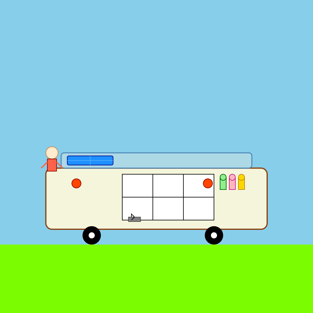 EcoPod+ Smart Retail Van - A colorful, solar-powered van with playful compartments and eco ...