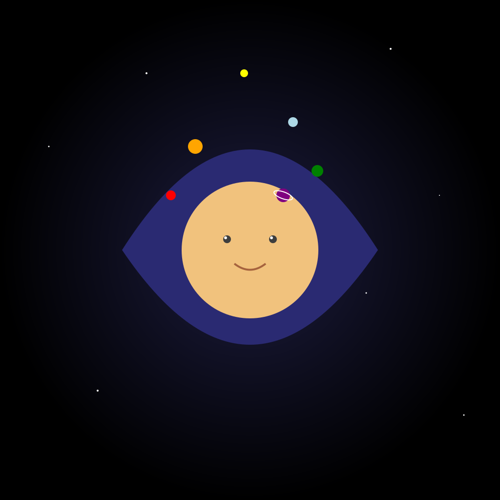 Cosmic Girl - A fun depiction of a girl with long cosmic hair packed ...