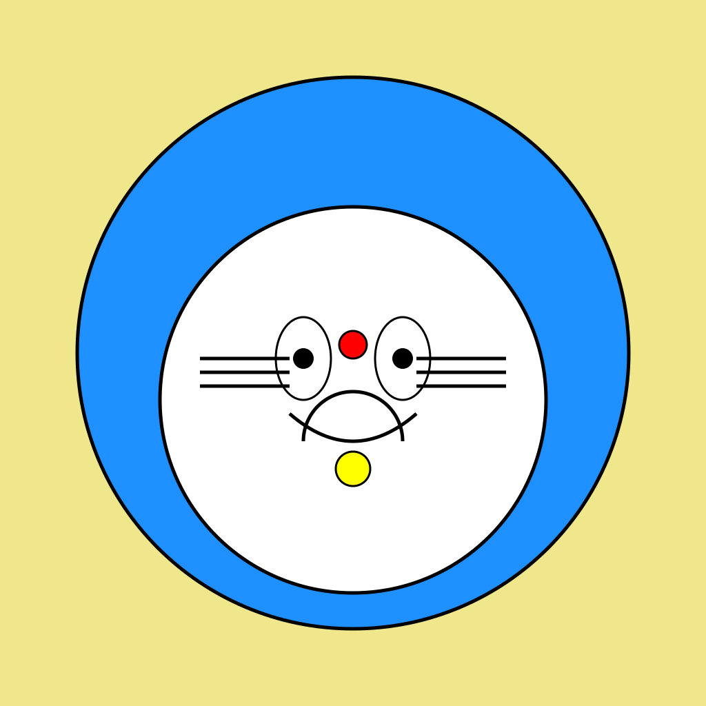 Doraemon Delight - A playful, colorful Doraemon with whiskers, big eyes ...