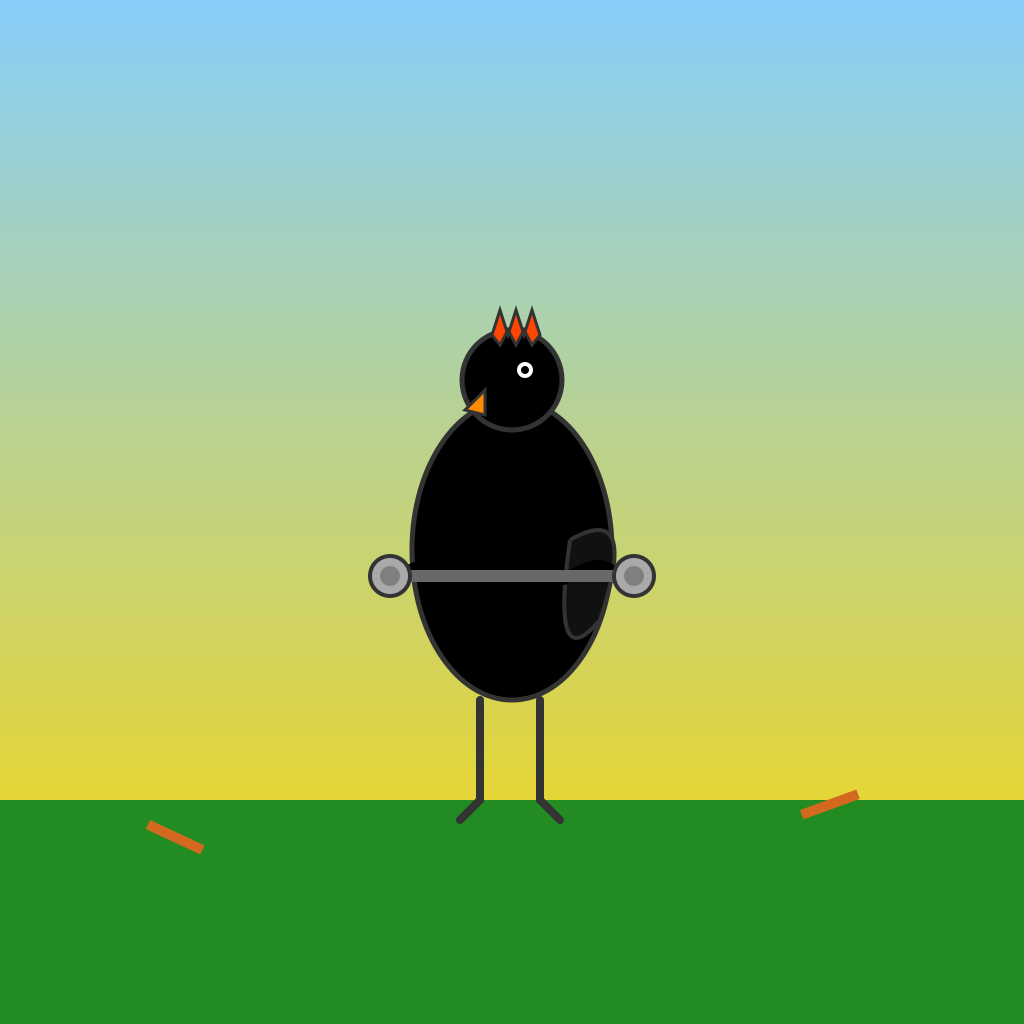 Muscle Rooster Gym Challenge - A vibrant workout scene featuring a buff ...