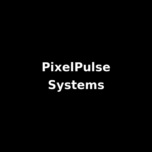 PixelPulse Systems Logo - "Here's the vibrant and colorful PixelPulse Systems logo, pulsating ...