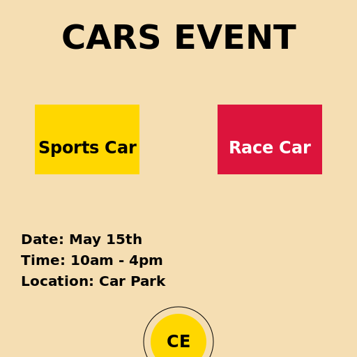 Cars Event Poster - Comment Vroom Vroom, Let's get ready to race ...