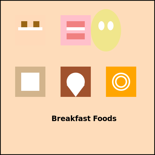 Breakfast Foods Sticker Sheet - Breakfast is the most important meal of the day, unless it's ...