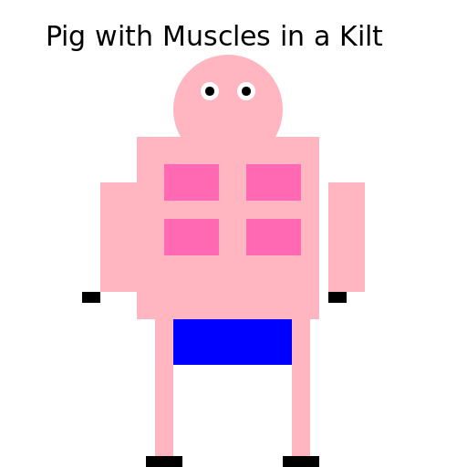 Pig with Muscles in a Kilt - Comment This pig is ready to hit the gym ...