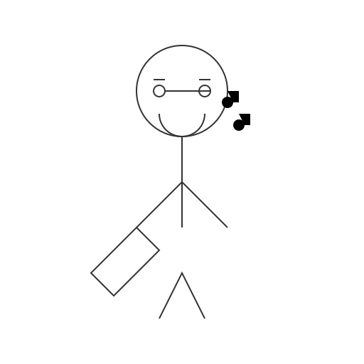 Singing Man with a Pencil Drawing - "I guess he's singing in pencil ...